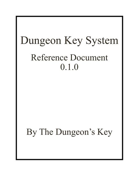 Dungeon Key System Reference Document RPG Item RPGGeek