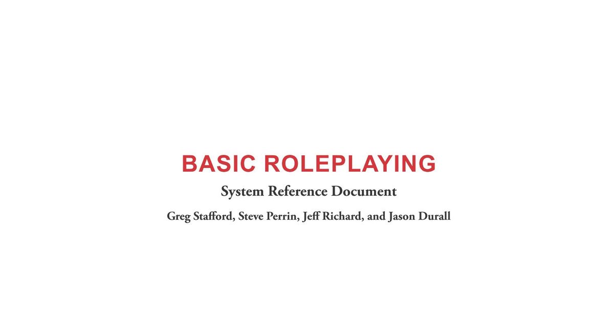 Basic Roleplaying System Reference Document RPG Item RPGGeek