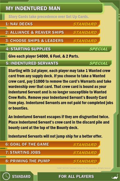 My Indentured Man Set Up Card | Firefly: The Game