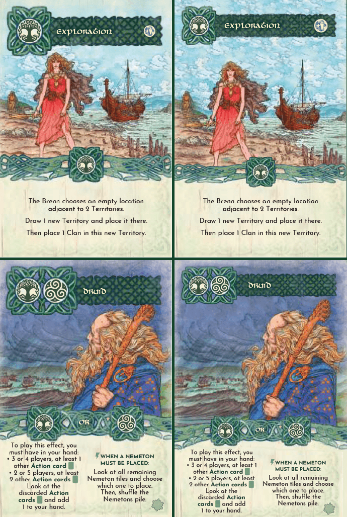 Card fronts, more space for artwork. | Inis