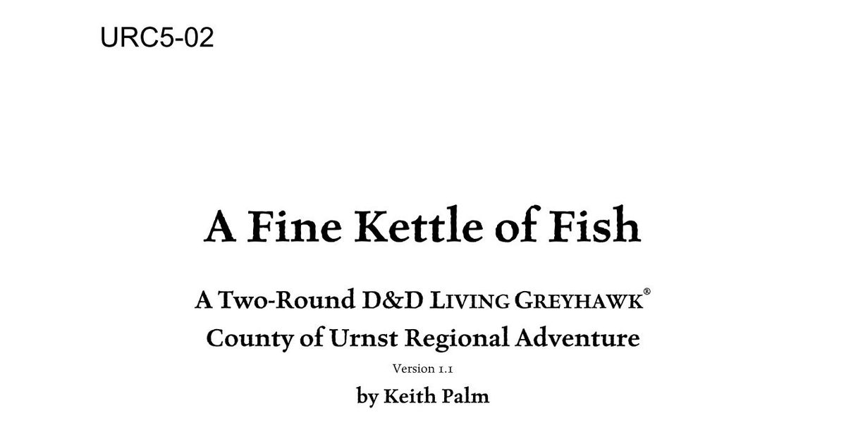 URC5-02: A Fine Kettle of Fish | RPG Item | RPGGeek