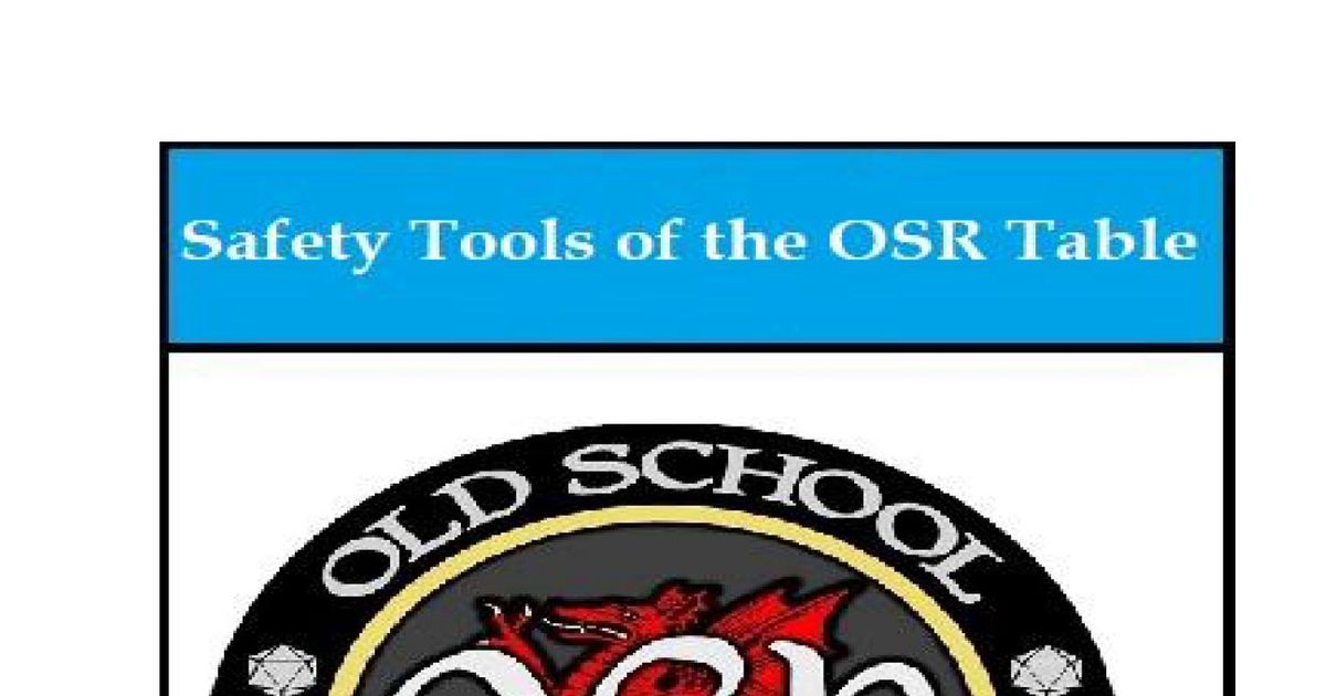 Safety Tools of the OSR Table | RPG Item | RPGGeek