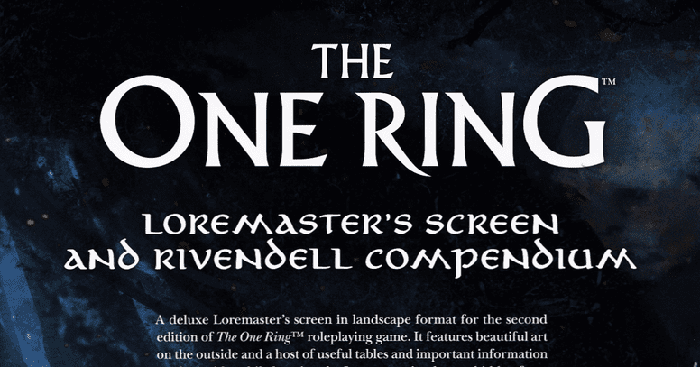 The One Ring Loremaster's Screen & Rivendell Compendium | RPG Item ...