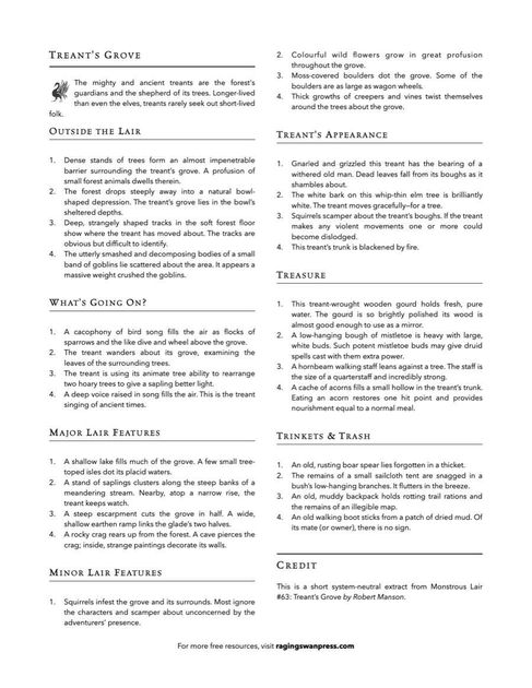 Treant's Grove | RPG Item | RPGGeek