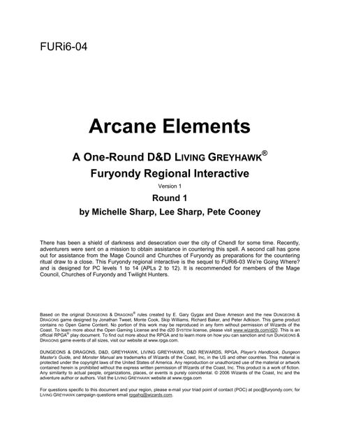 FURI6-04: Arcane Elements | RPG Item | RPGGeek