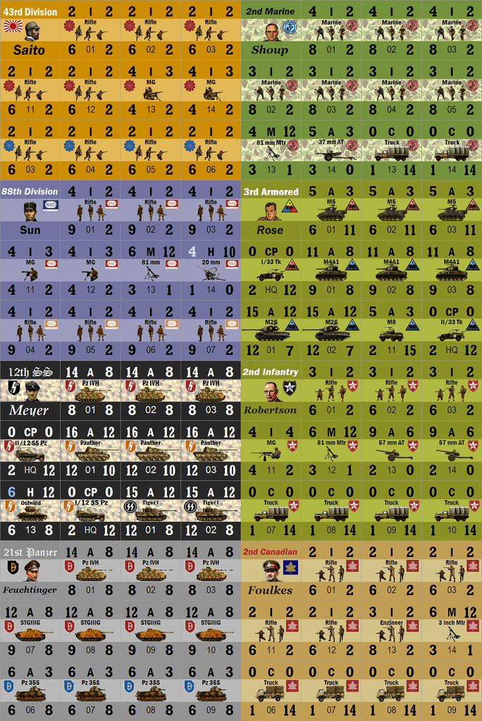 Custom PanzerBlitz/Panzer Leader counters Marine Bundles - Homeland ...