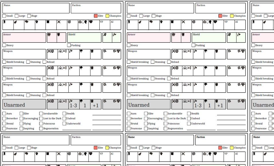 Effective Character Sheet / Effective Enemy Sheet | Dungeon Universalis