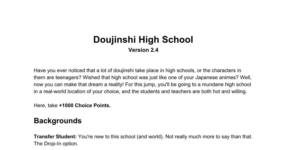 Doujinshi High School | RPG Item | RPGGeek