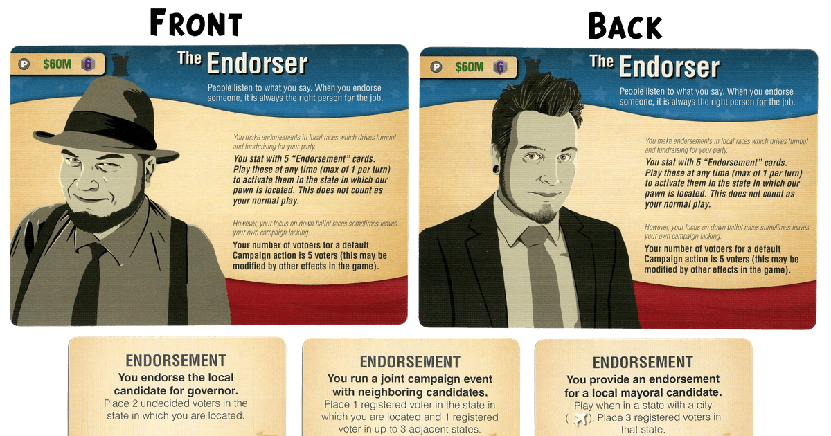 Campaign Trail: The Endorser | Board Game | BoardGameGeek