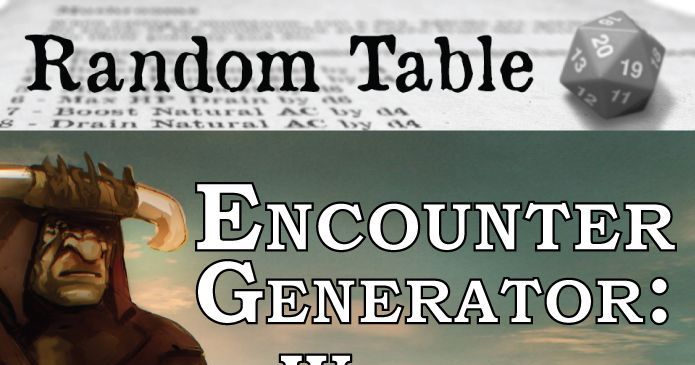 Random Table: Encounter Generator: Wilderness (Fantasy) | RPG Item ...