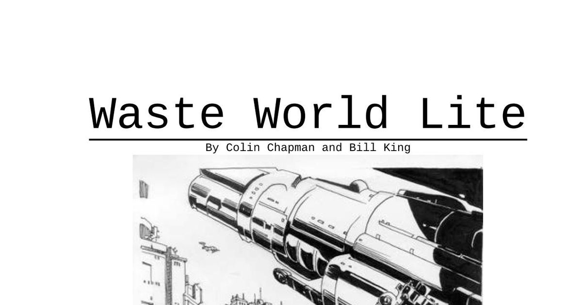Waste World Lite (DOC Version) | RPG Item | BoardGameGeek