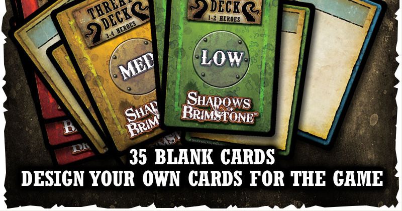 Shadows of Brimstone: Blank Cards | Board Game Accessory | BoardGameGeek