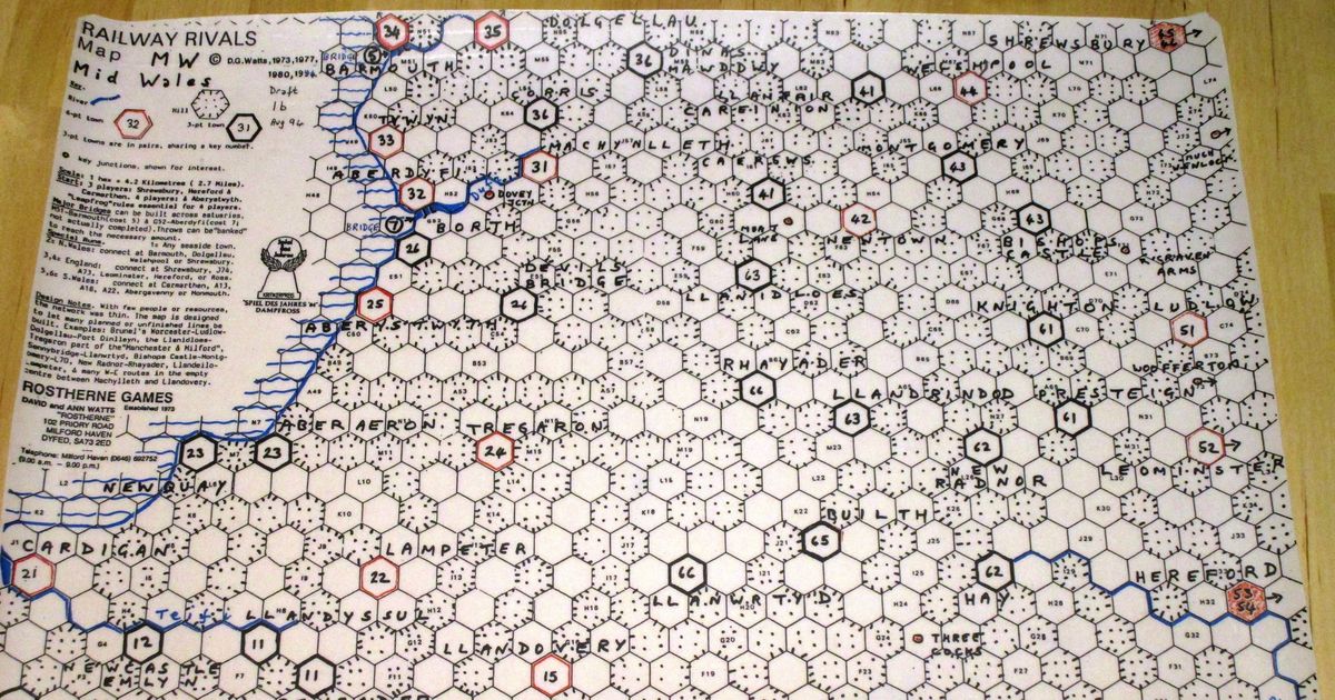 Railway Rivals Map MW: Mid Wales | Board Game | BoardGameGeek