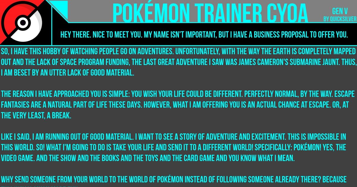 Pokémon Trainer CYOA | RPG Item | RPGGeek