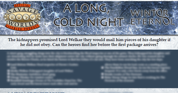 A Long Cold Night | RPG Item | RPGGeek