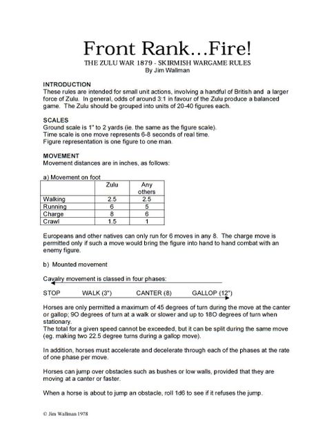 Rules PDF | Front Rank...Fire!