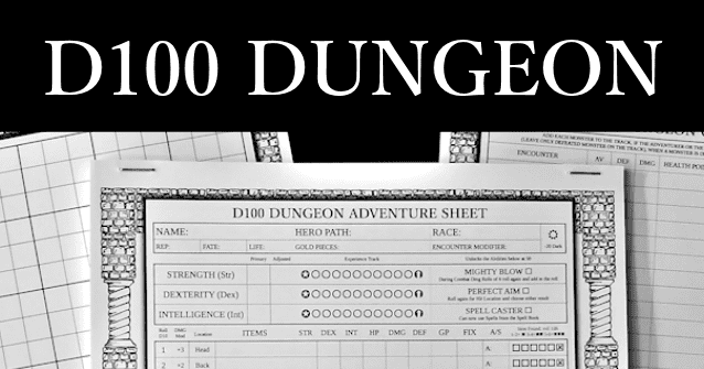D100 Dungeon: Game Sheets | Board Game Accessory | BoardGameGeek