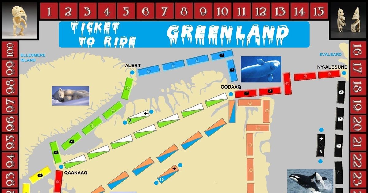 Greenland (fan expansion for Ticket to Ride) | Board Game | BoardGameGeek
