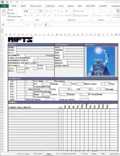 Rifts Automated Character Sheet Rpg Item Rpggeek 