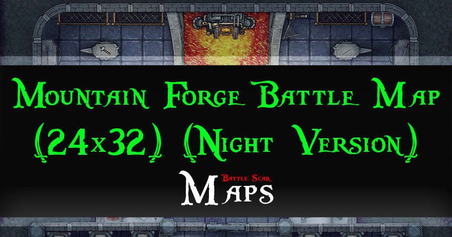 Mountain Forge Battle Map (24x32) (Night Version) | RPG Item | RPGGeek