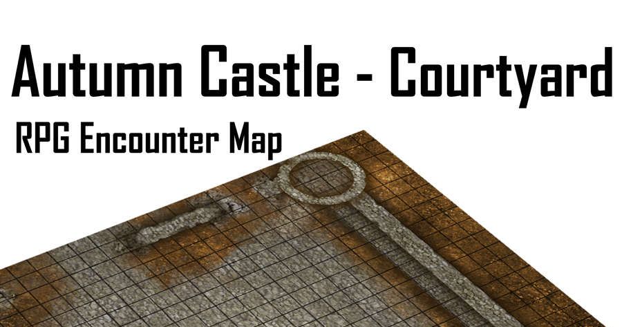 Autumn Castle - Courtyard RPG Encounter Map | RPG Item | RPGGeek