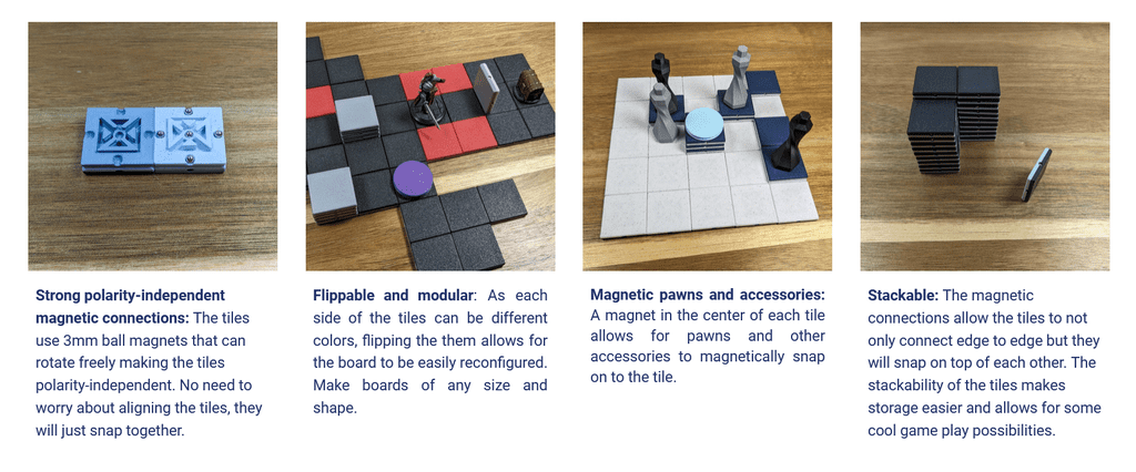 Magnetic Modular Multi-Use Game Board