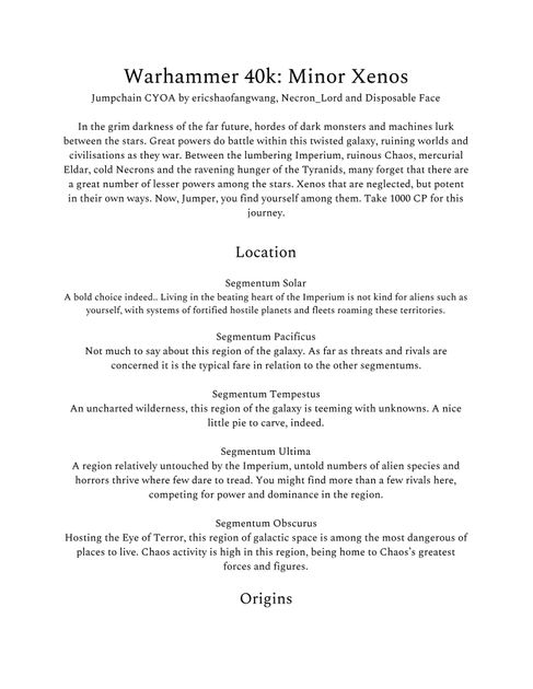 Warhammer 40k: Minor Xenos | RPG Item | RPGGeek