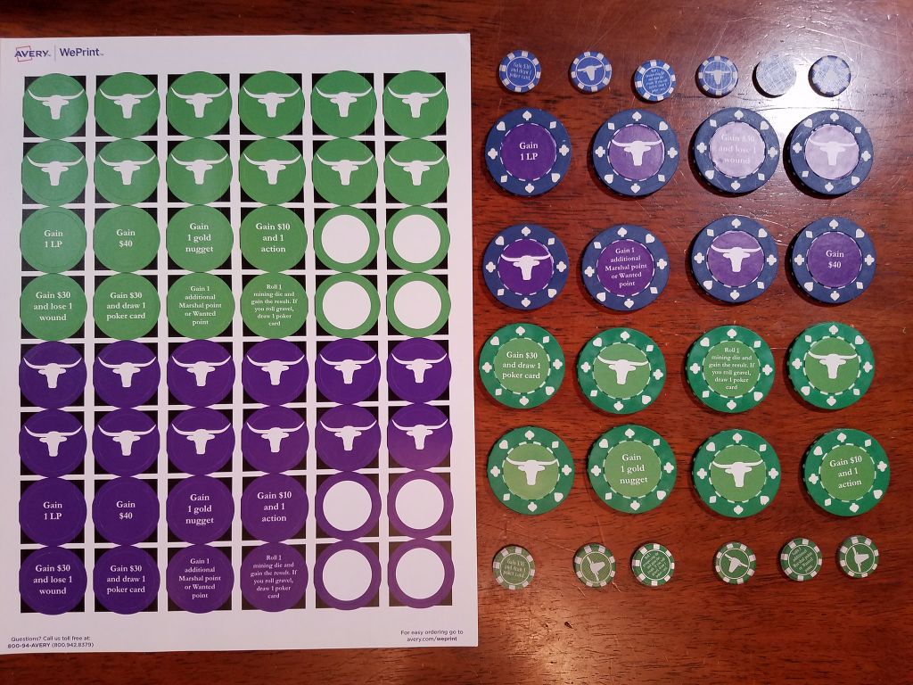 Upgraded cattle token stickers for full-sized poker chips | Western Legends