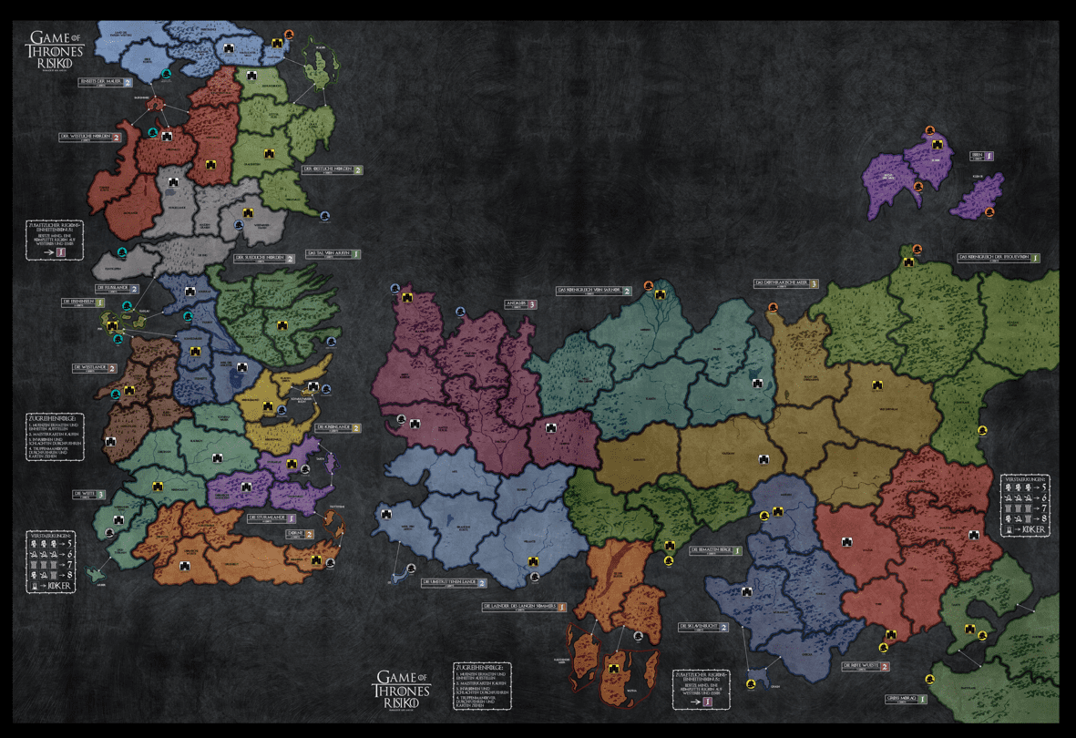 New Design of the Westeros and Essos map | Risk: Game of Thrones