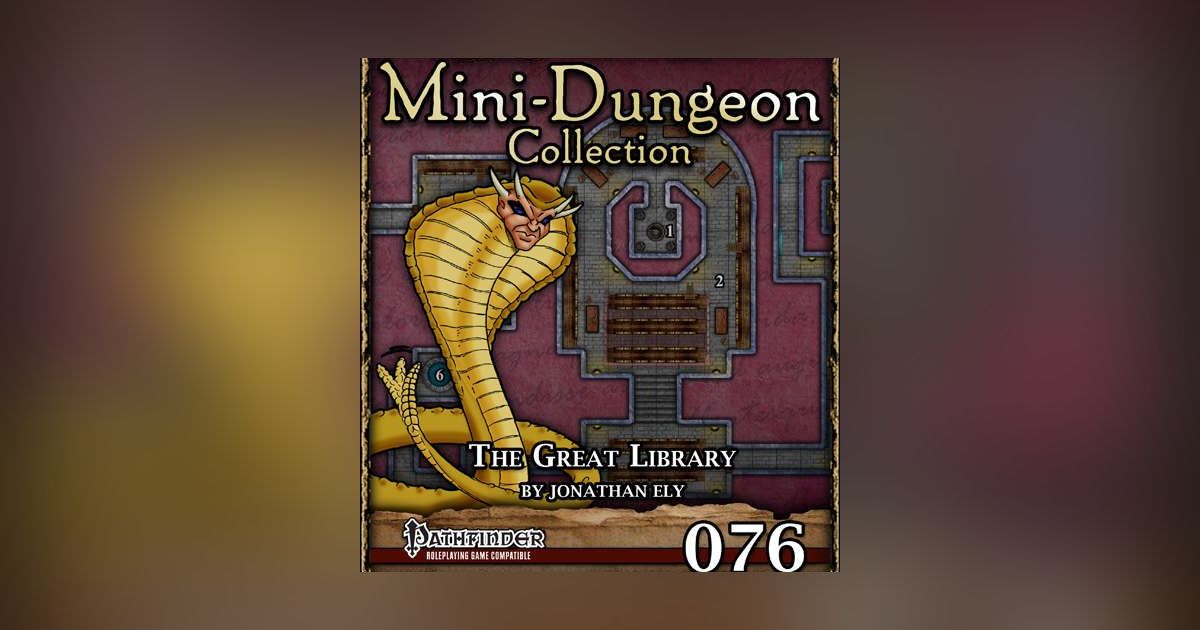 Mini-Dungeon Collection 076: The Great Library (Pathfinder) | RPG Item ...