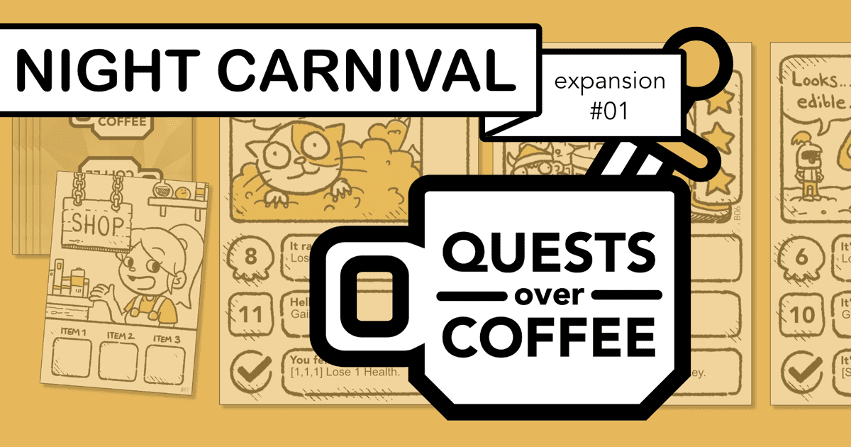 Quests Over Coffee: Expansion #01 – Night Carnival | Board Game ...