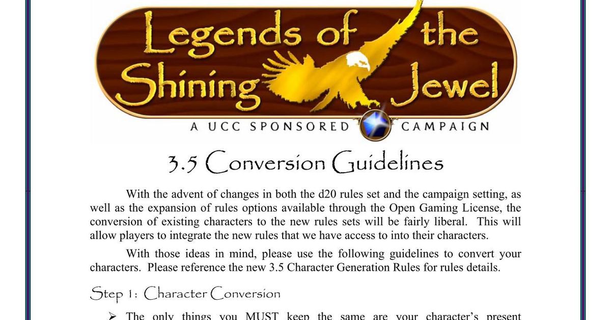 3.5 Conversion Guidelines | RPG Item | RPGGeek
