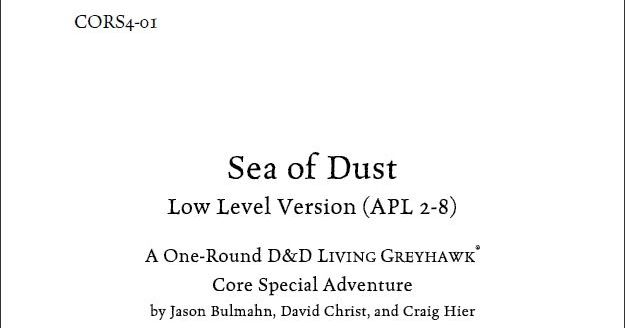 CORS4-01: Sea of Dust | RPG Item | RPGGeek