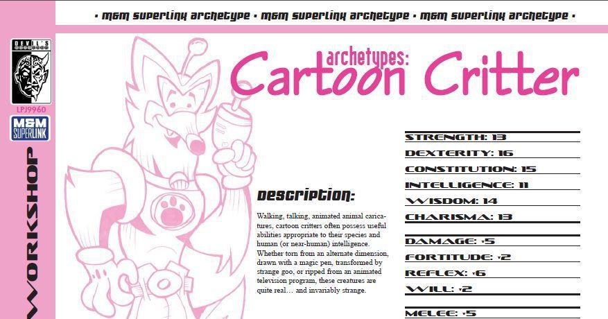 Archetypes: Cartoon Critter | RPG Item | RPGGeek
