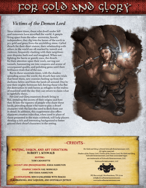 For Gold and Glory | RPG Item | BoardGameGeek