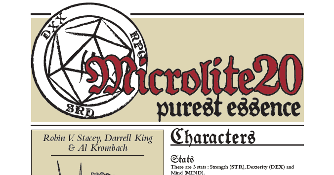 Microlite20: Purest Essence | RPG Item | BoardGameGeek