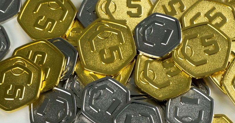 Skymines: Metal coins | Board Game Accessory | BoardGameGeek