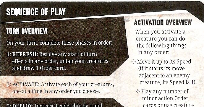 Dungeon Command: Sequence of Play Promo Card | Board Game Accessory ...