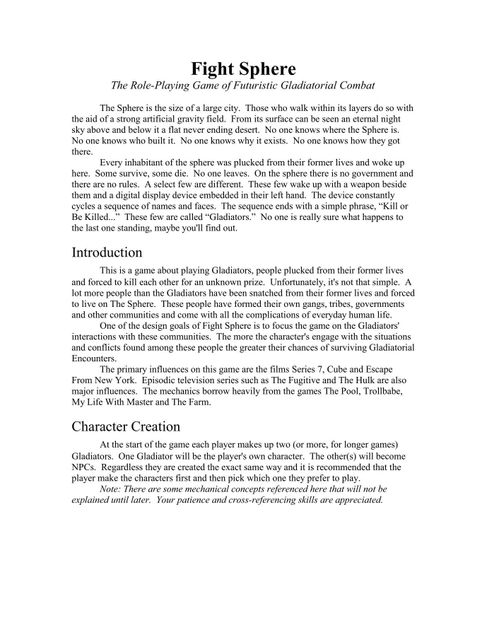 Fight Sphere | RPG Item | RPGGeek