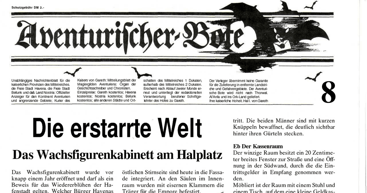 Aventurischer Bote (Issue 8 - 1987) | Issue | BoardGameGeek