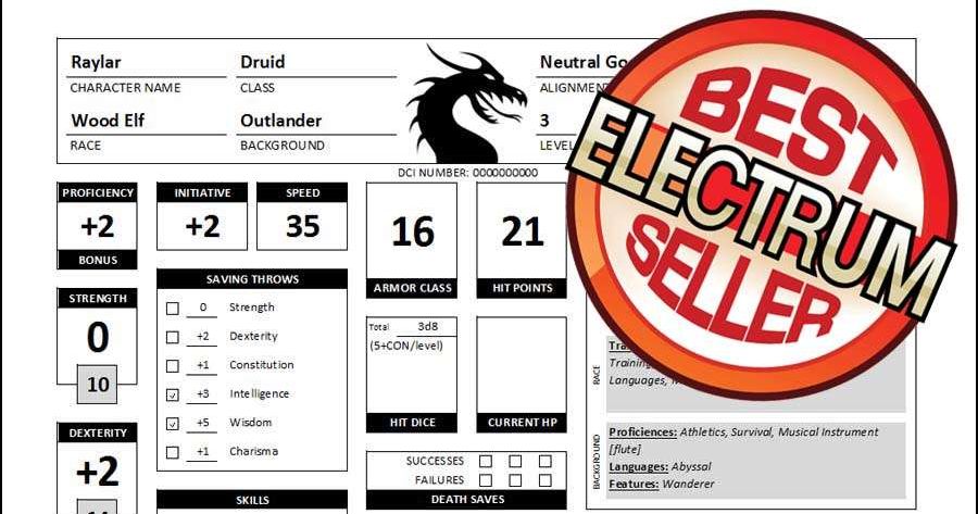 5e Excel Character Sheet | RPG Item | BoardGameGeek