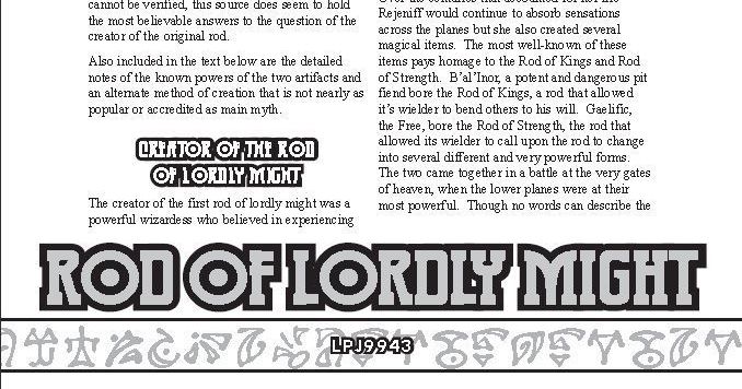 Rod of Lordly Might | RPG Item | RPGGeek