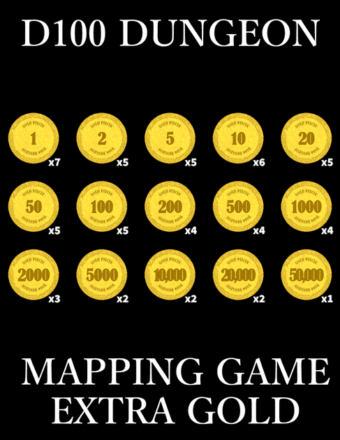 D100 Dungeon: Mapping Game – Extra Gold | Board Game Accessory ...