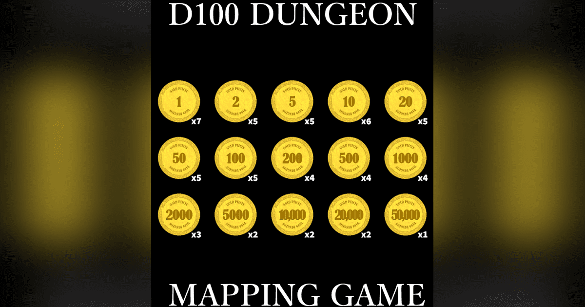 D100 Dungeon: Mapping Game – Extra Gold | Board Game Accessory ...