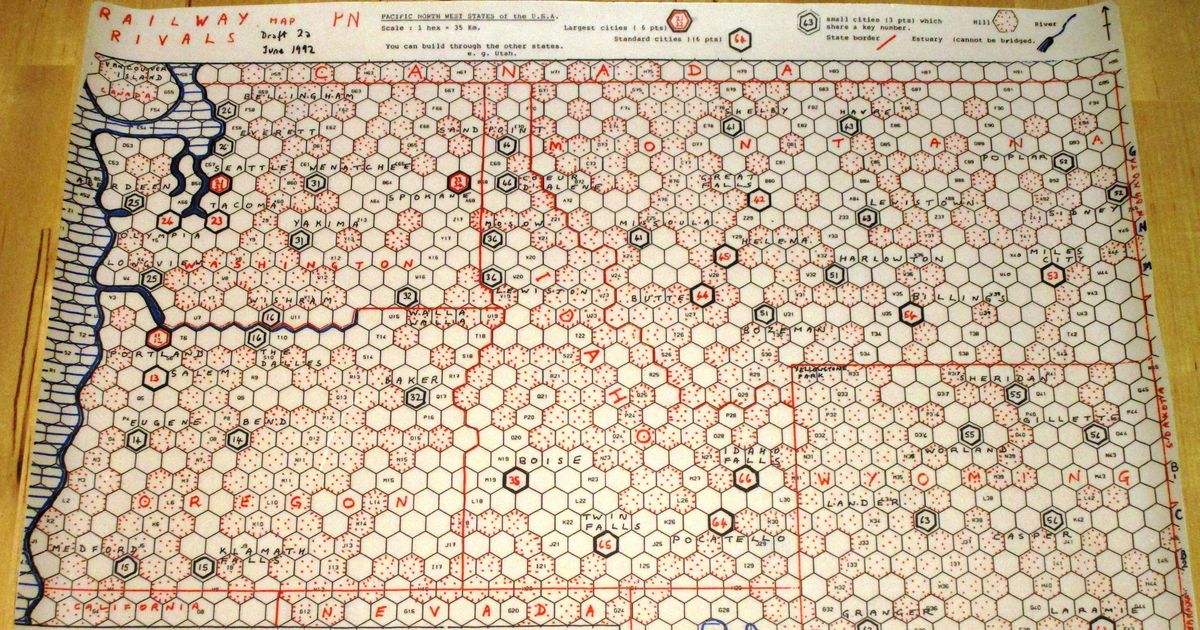 Railway Rivals Map PN: Pacific North West States of the U.S.A. | Board ...