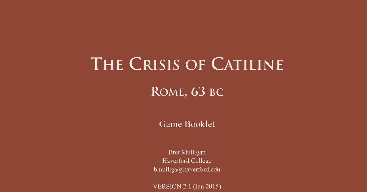 The Crisis of Catiline: Rome, 63 BC | RPG Item | RPGGeek