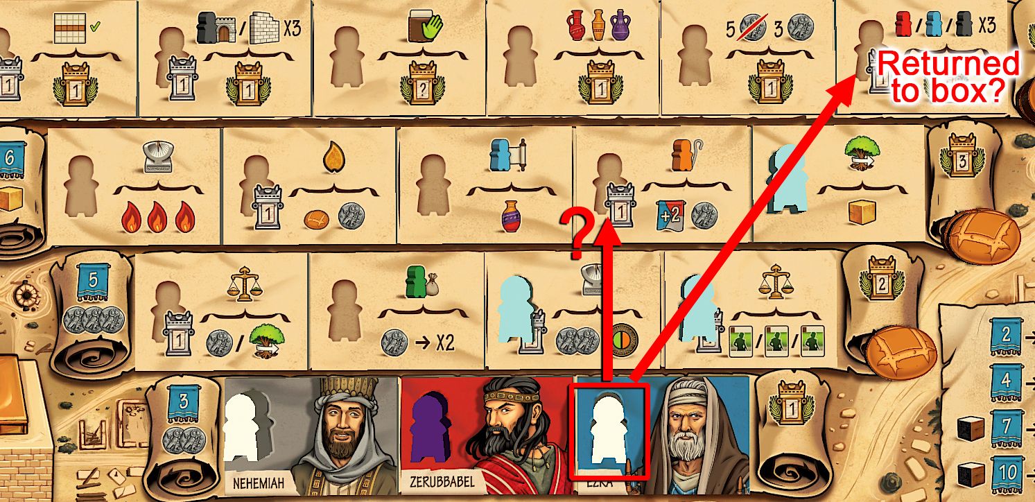 Displacing white worker on scroll tile when scroll tiles above are blocked | Ezra and Nehemiah