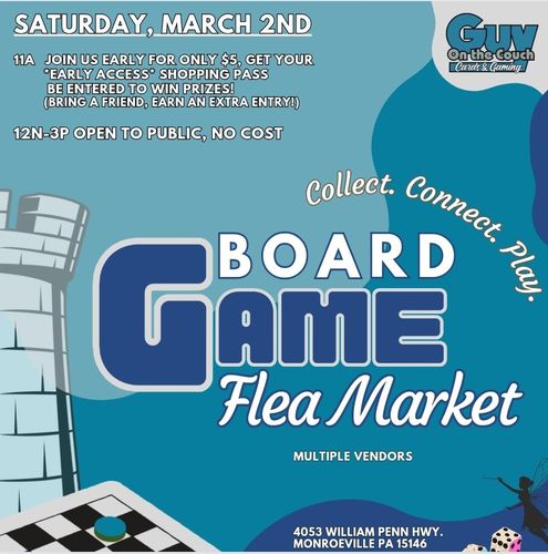Board Game Flea Market @ Guy on the Couch Monroeville Pa