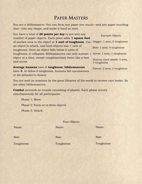 Paper Masters | RPG Item | RPGGeek