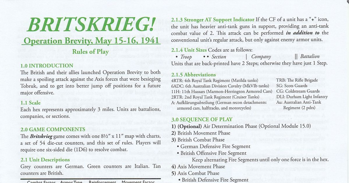 Britskrieg!: Operation Brevity, May 15-16, 1941 | Board Game ...